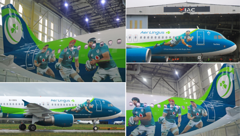 IAC Paints New IRFU Rugby Livery for Aer Lingus