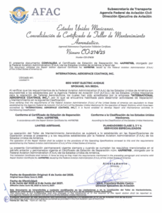 IAC Spokane granted AFAC Certificate